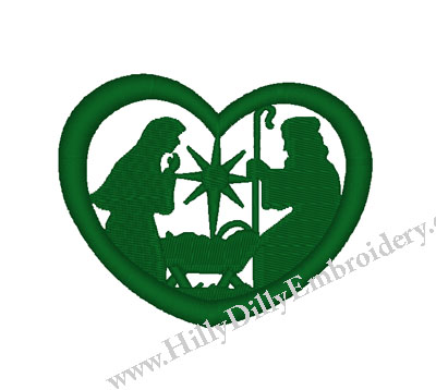 Nativity Heart 4x4 Digital Design File